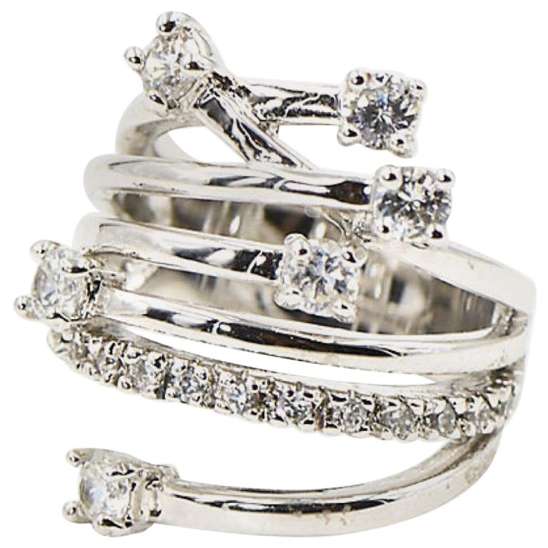 Shooting Star Sterling Silver and Crystal Ring For Sale at 1stDibs