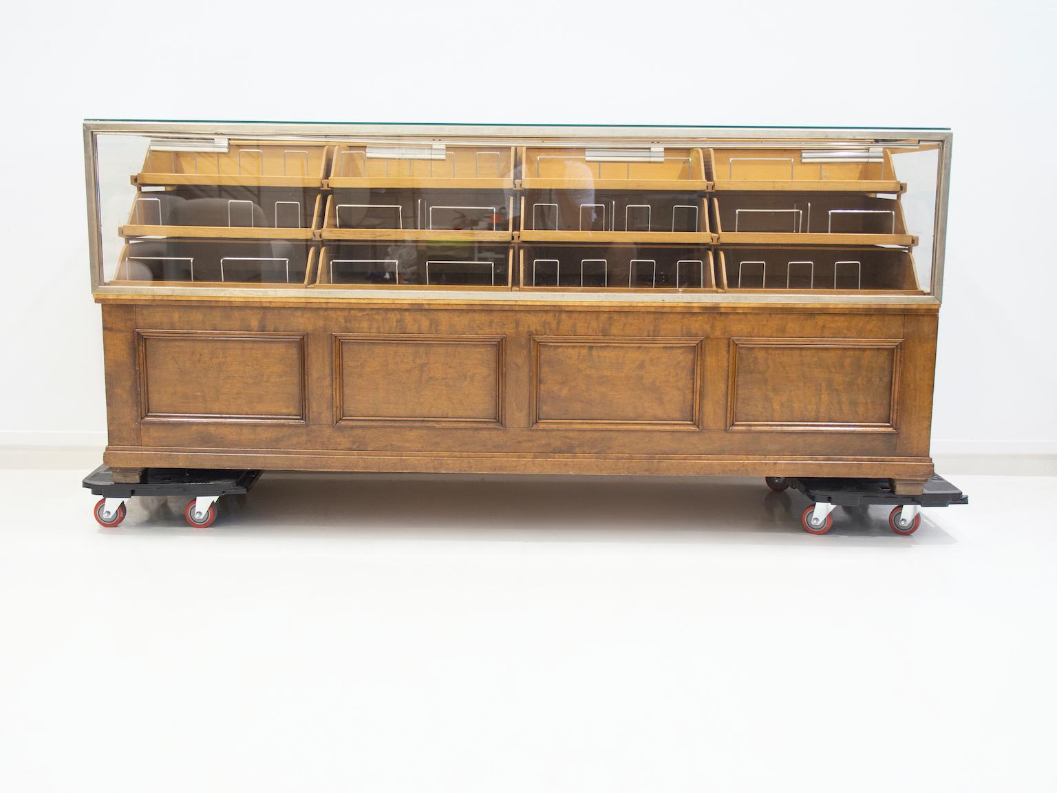 Shop Counter of Birch and Oak Wood with Twenty Drawers, 1940's For Sale ...