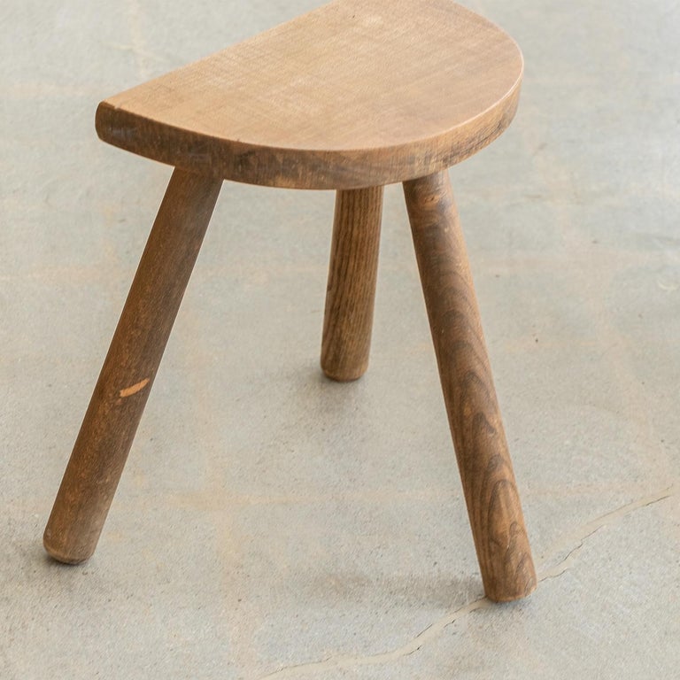 Short French Wood Tripod Stool For Sale at 1stDibs