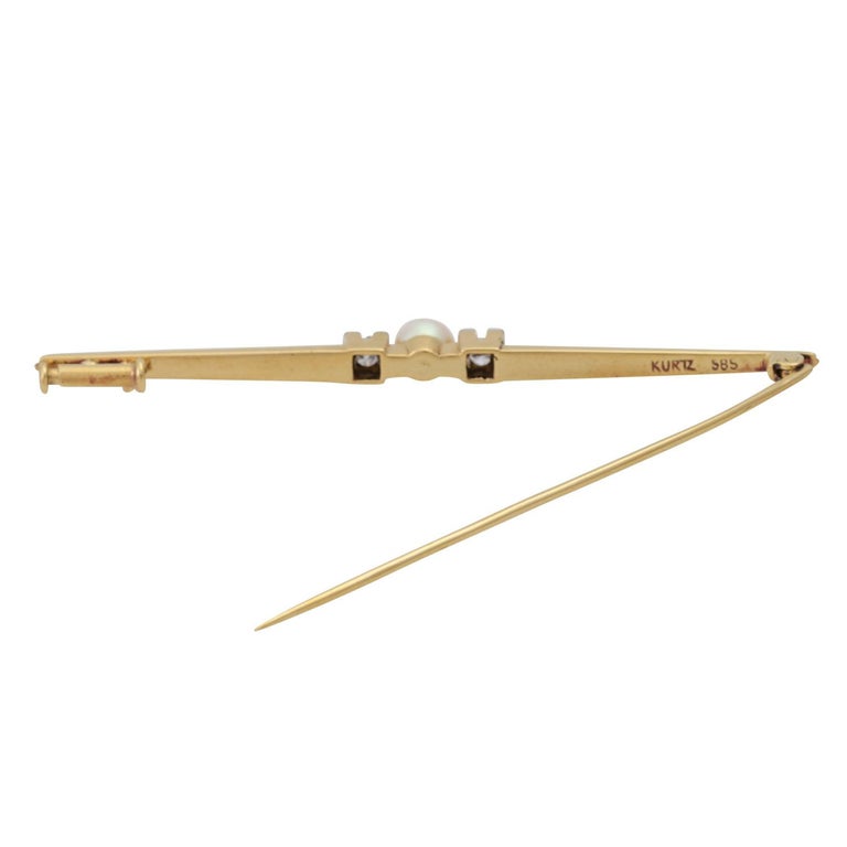 Short Needle, Especially with 1 Akoya Cultured Pearl and 2 Brill, Total ...