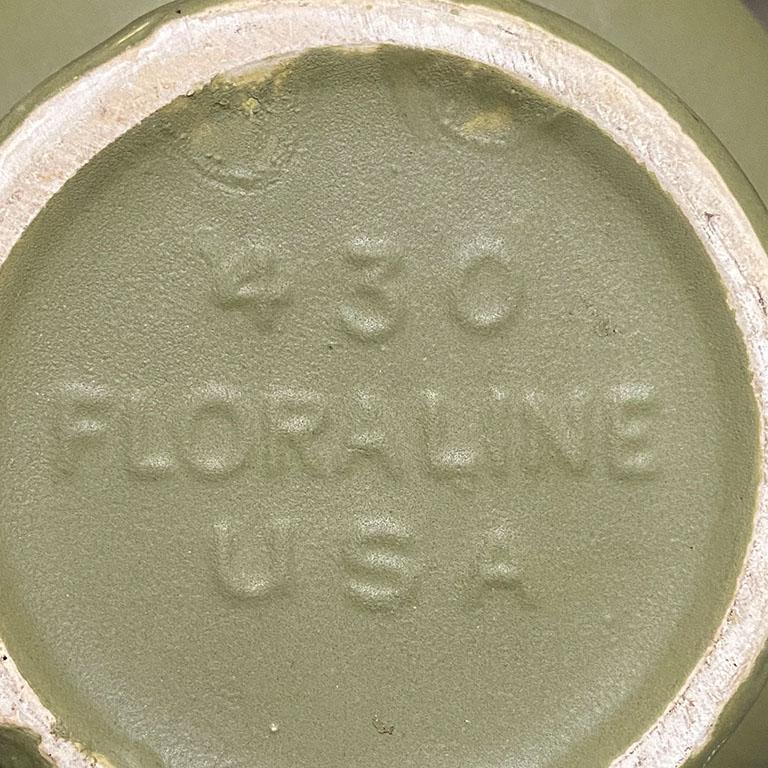 Short Round Midcentury Matte Green Planter or Vase by Floraline for ...