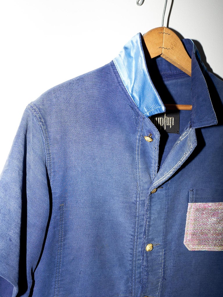 Short sleeve French Work Wear Neon Green Ombre Tweed Medium J Dauphin ...