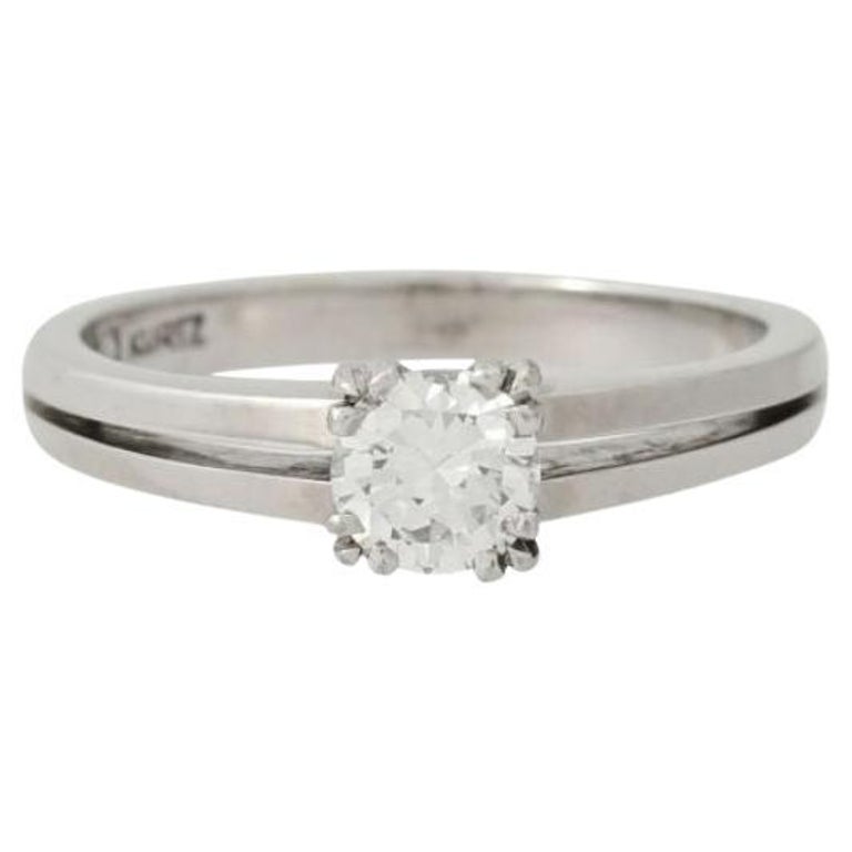 Short Solitaire Ring with Brilliant Approx. 0.50ct For Sale at 1stDibs