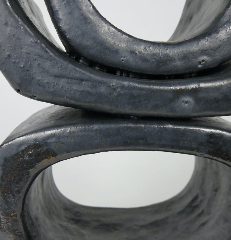 Short Standing TOTEM, Rectangular Ovals on Angled Legs in Metallic ...