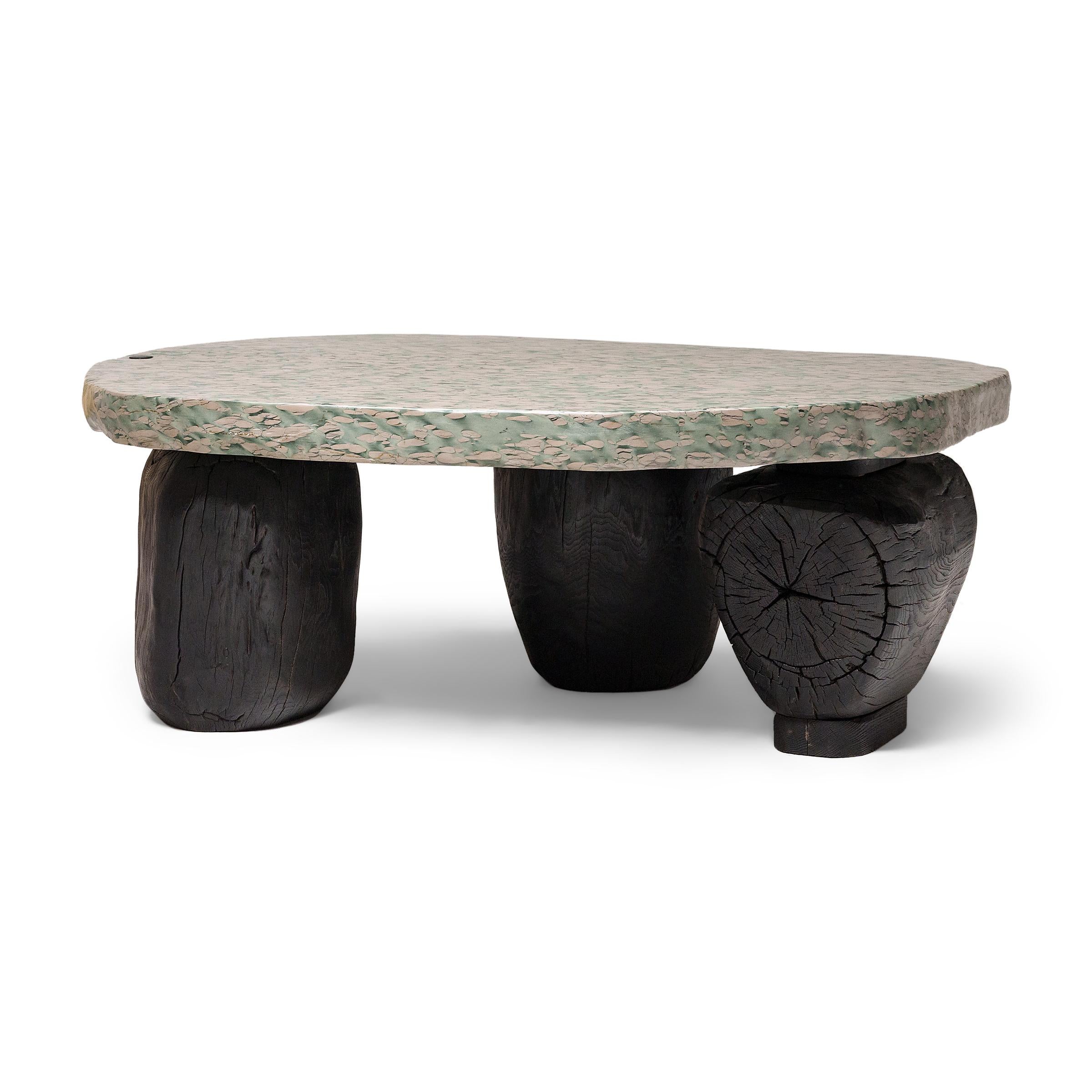 Shou Sugi Ban Meditation Stone Table For Sale at 1stDibs