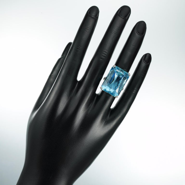 A Large Aquamarine And Diamond Ring For Sale at 1stDibs
