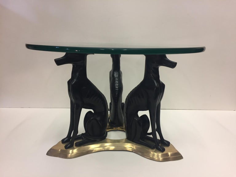 Show Stopper Patinated Bronze and Brass Whippet Motife Coffee Table at ...