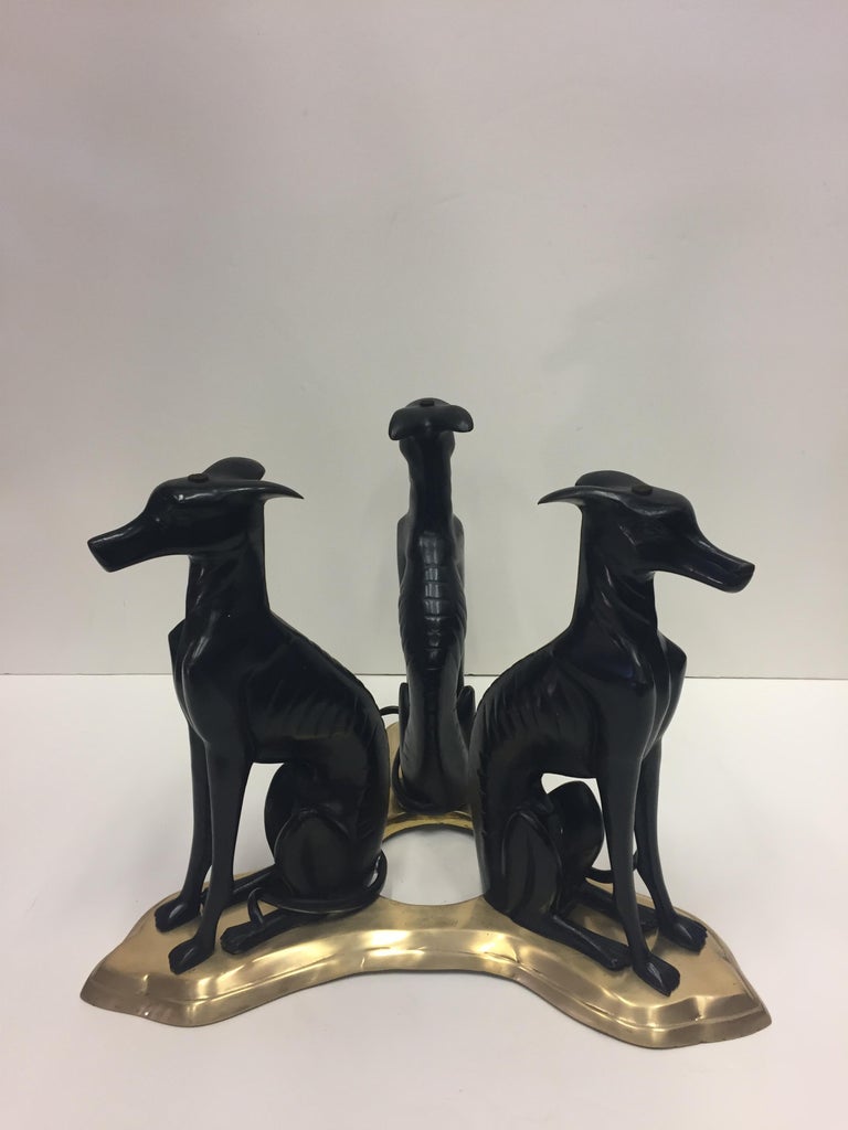 Show Stopper Patinated Bronze and Brass Whippet Motife Coffee Table at ...