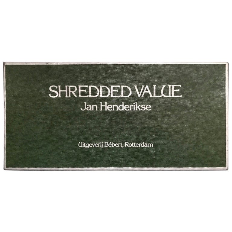 'Shredded Value' by Jan Hendrikse, Dutch, 1989 For Sale at 1stDibs