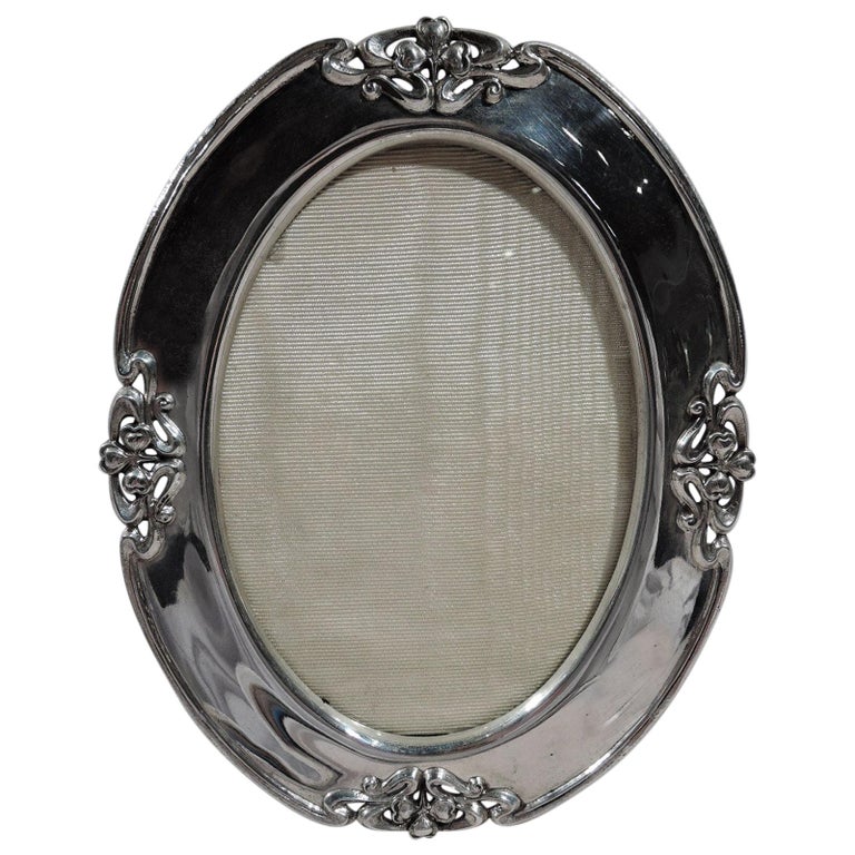 Shreve American Art Nouveau Sterling Silver Oval Picture Frame For Sale ...