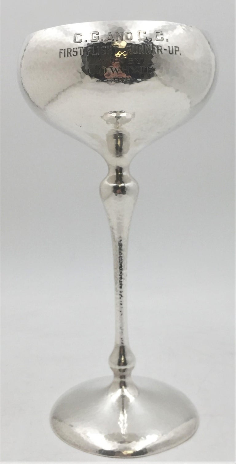 Shreve and Co. Hand Hammered Sterling Silver Goblet / Trophy in Art ...