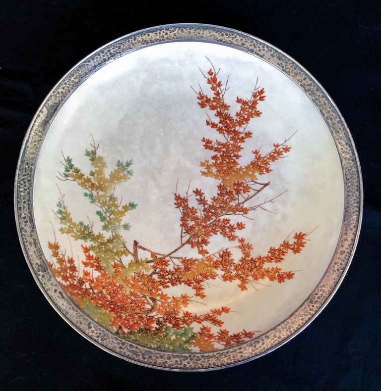 Shreve and Co, San Francisco Sterling Rim Japanese Satsuma Plate, Early ...