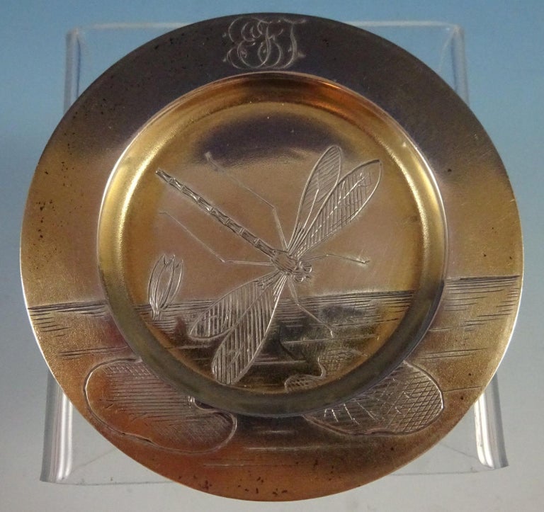 Shreve Sterling Silver Butter Pats with Aesthetic Insects Fabulous For ...