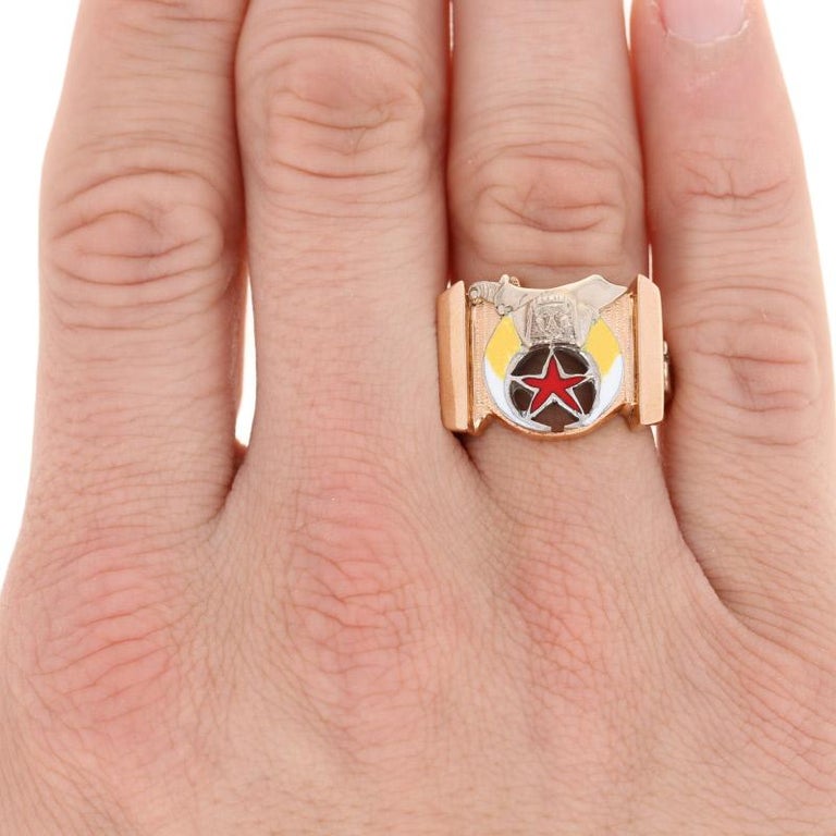 Shriners Masonic Ring, 10k Yellow Gold Scimitar Sword and Crescent ...