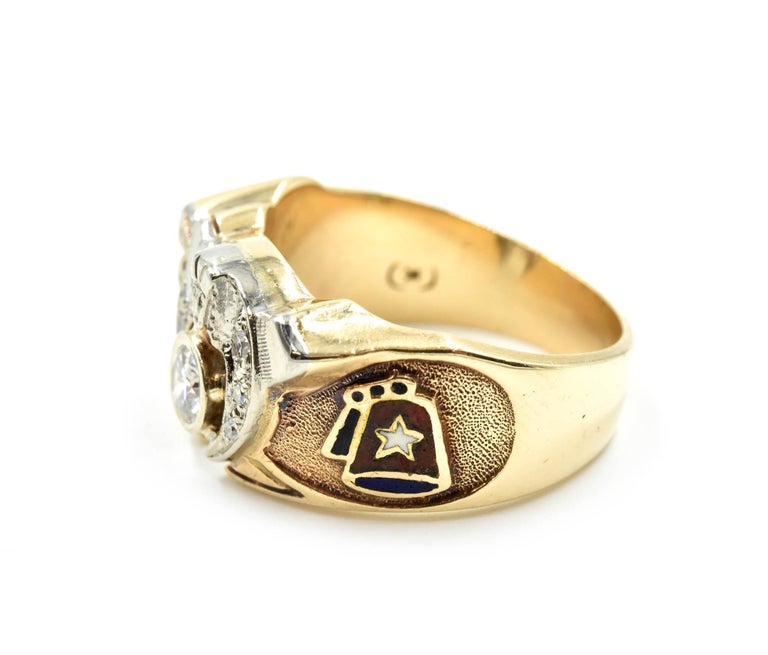 Shriners Two-Tone 10 Karat Gold Club Ring at 1stDibs | 10 karat gold ...