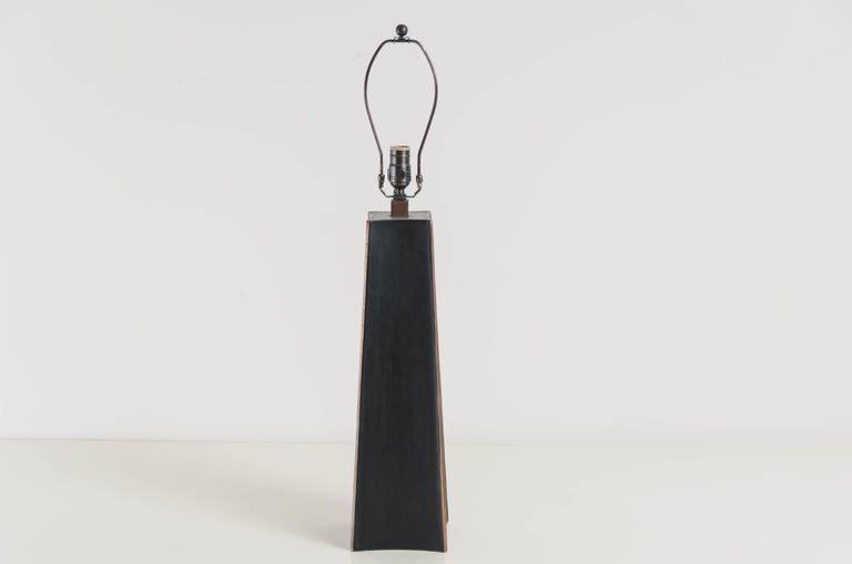 Si Wa Table Lamp, Black Lacquer by Robert Kuo, Hand Repousse, Limited ...