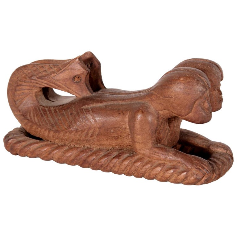 Siamese Twin Mermaid Carving Attributed to the "Cape Carver" For Sale ...