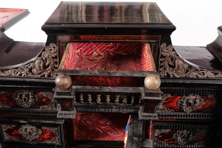 Sicilian Writing Desk in Ebony Embellished with Tortoiseshell Inserts ...