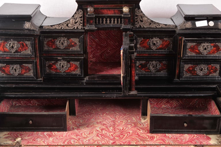 Sicilian Writing Desk in Ebony Embellished with Tortoiseshell Inserts ...
