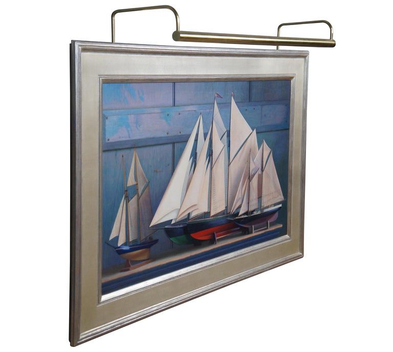 Sid Willis "Sails" Model Ship Still Life Maritime Oil Painting on Board ...