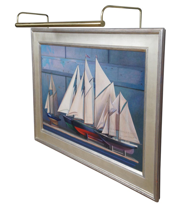 Sid Willis "Sails" Model Ship Still Life Maritime Oil Painting on Board ...