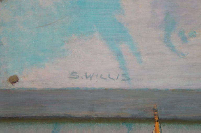 Sid Willis "Sails" Model Ship Still Life Maritime Oil Painting on Board ...