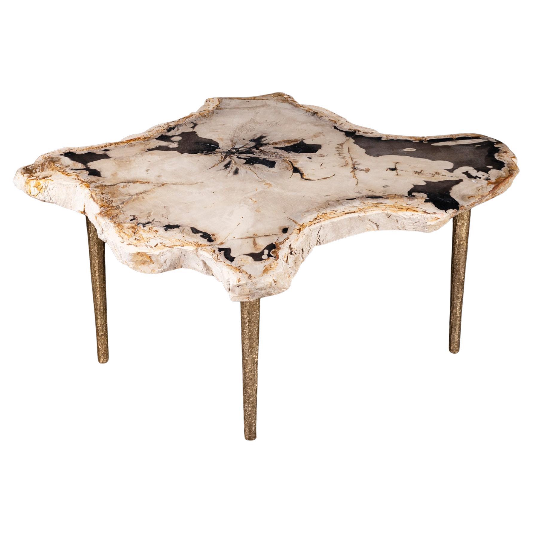 Outdoor Pitch Pine Wood Coffee Table with Carved and Colored Legs For ...