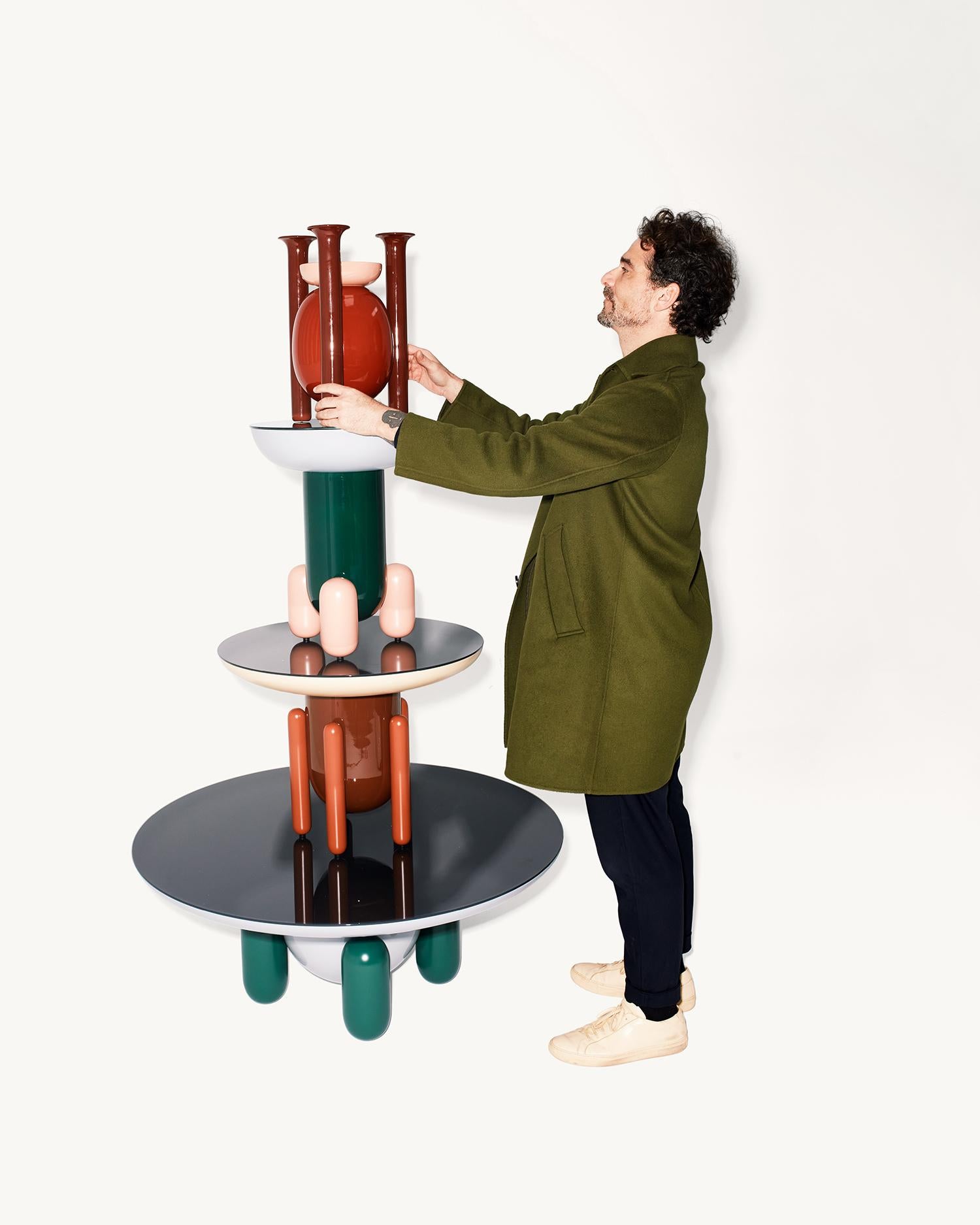 Side table model "Explorer" by Jaime Hayon green lacquered fibreglass ...