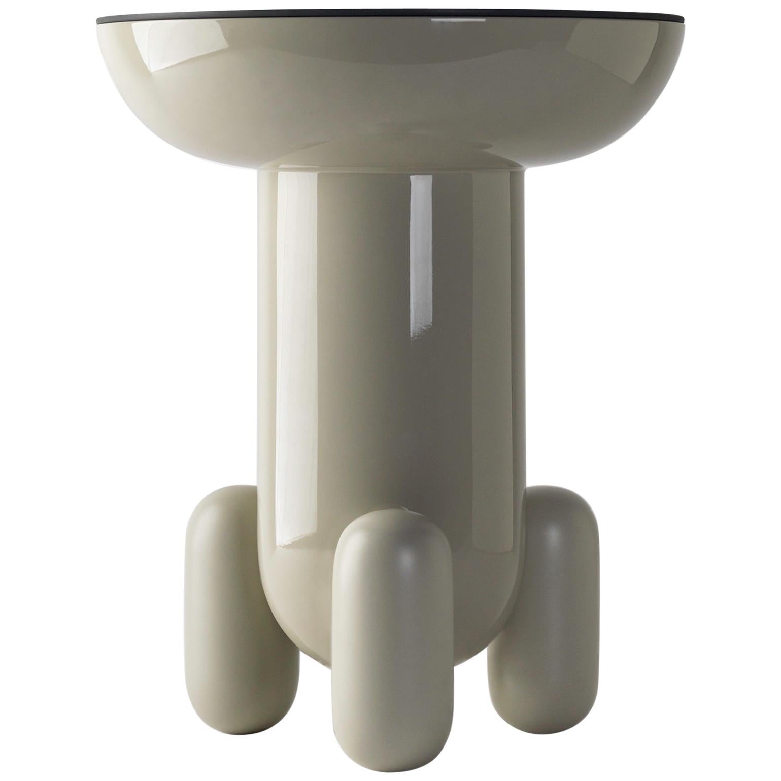 No.1 Explorer Side Table In Lacquered Fibre GlassWith Matte and Glass ...