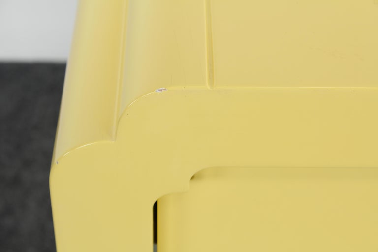 Side Table in Yellow Lacquer by Ron Seff, 1970s at 1stDibs