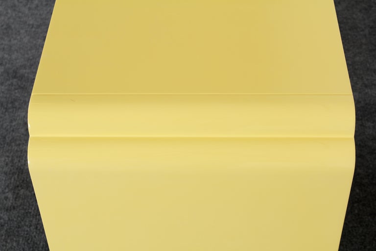 Side Table in Yellow Lacquer by Ron Seff, 1970s at 1stDibs