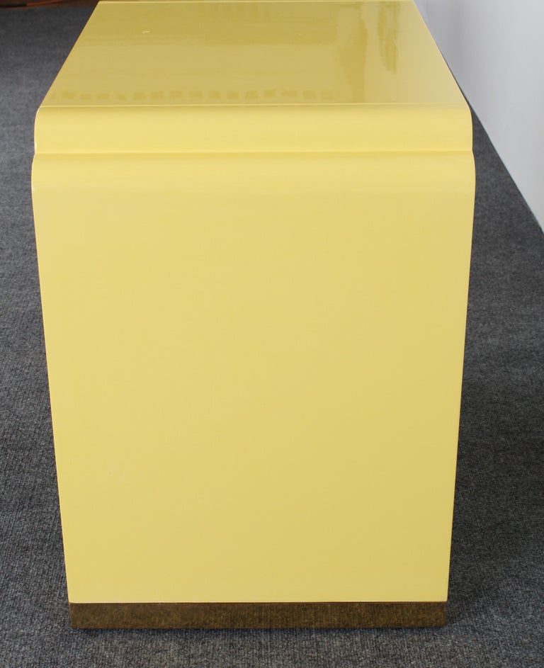 Side Table in Yellow Lacquer by Ron Seff, 1970s at 1stDibs