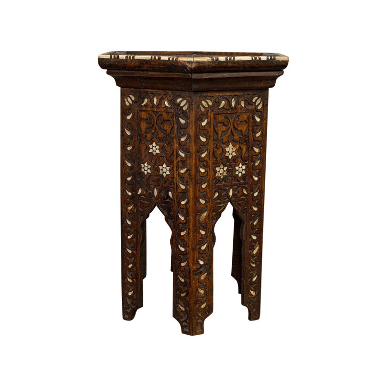 Side Table, Middle Eastern, Mahogany, Moorish, Wine, Occasional, circa ...
