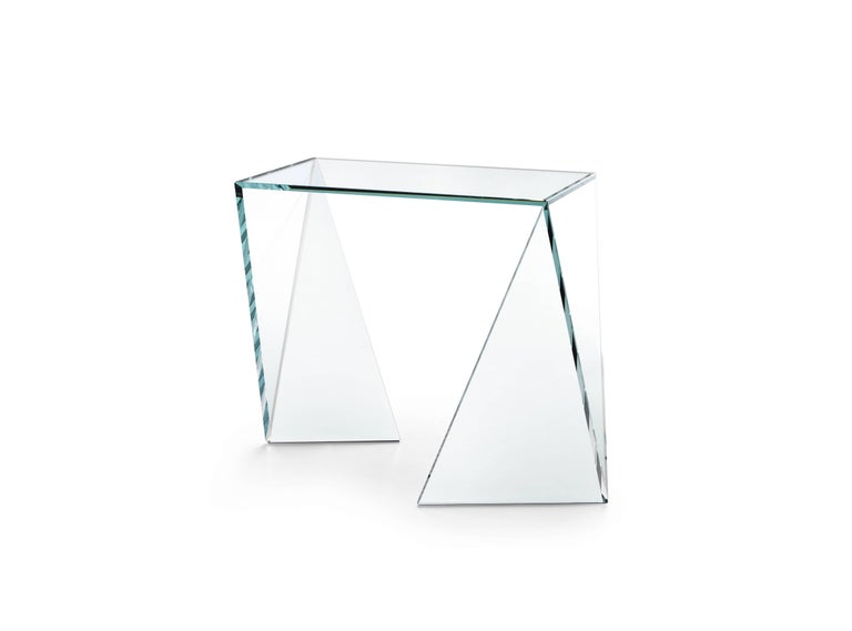 Side Table Modern Glass Crystal Limited Edition Design at 1stDibs