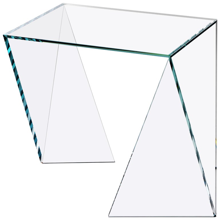 Side Table Modern Glass Crystal Limited Edition Design at 1stDibs