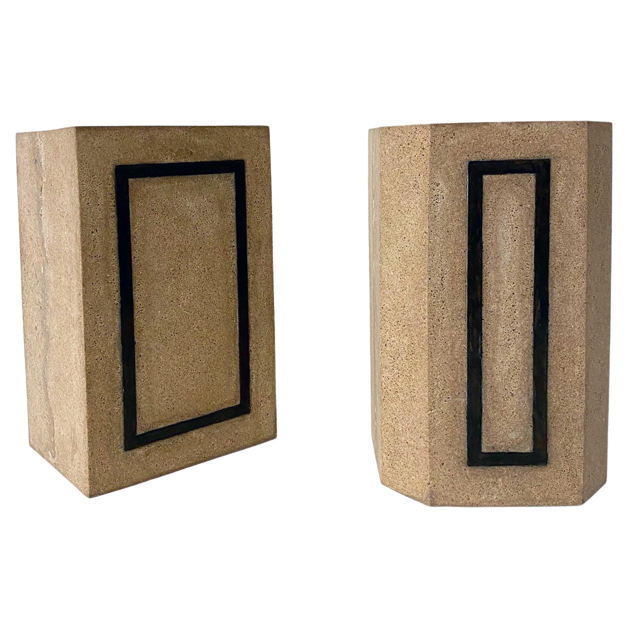 Cast Resin 'Aileen' Side Table, Natural Stone Finish by Zachary A ...