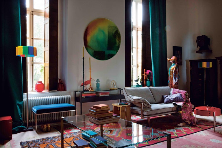 GHYCZY Side Table Pioneer T53D Brass Gloss, Clear Glass, Minimalistic ...