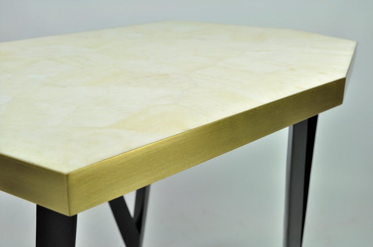 Side Table POLYGONE in Rock Crystal Marquetry by Ginger Brown For Sale ...