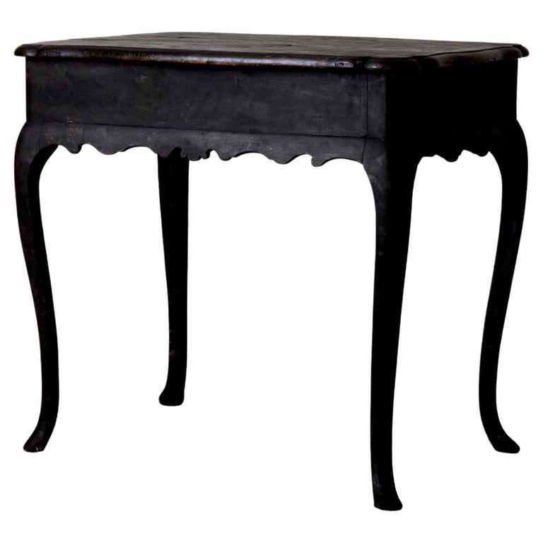Side Table Swedish Rococo Black Sweden at 1stDibs