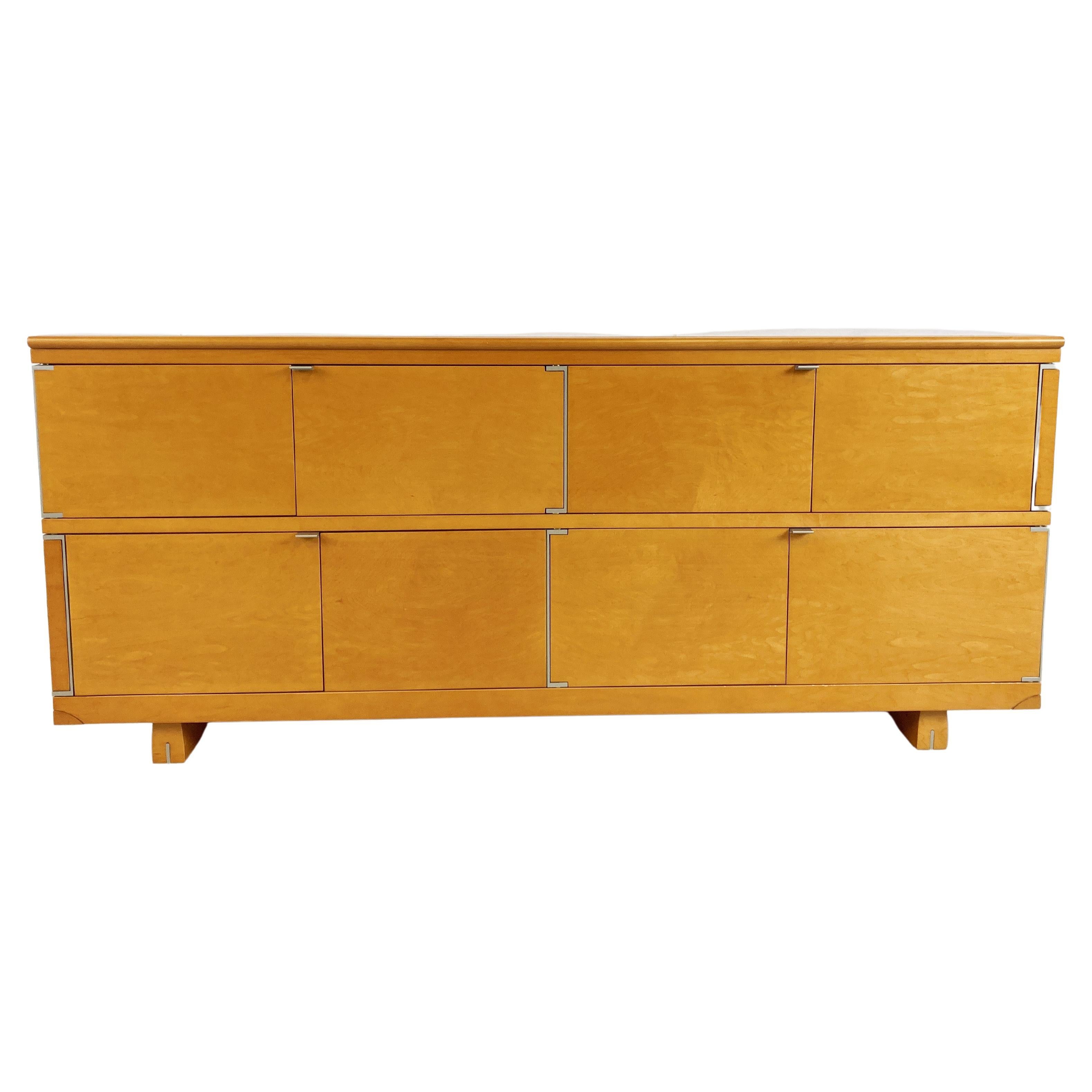 Chi Wing Lo for Giorgetti Olo Maple and Glass Sideboard Credenza ...