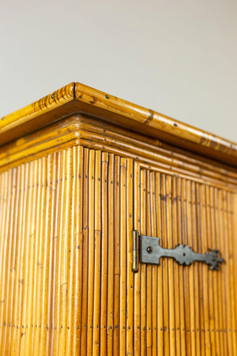 Sideboard in Rattan and Metal, 1970s at 1stDibs