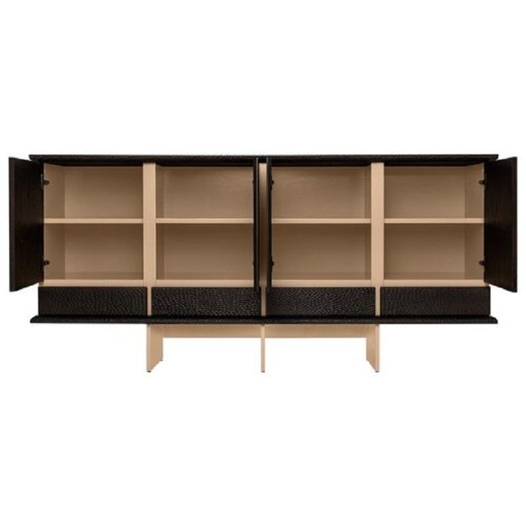 Sideboard Made Of Hand-Carved Wood With Lacquered Iron Feet For Sale at ...