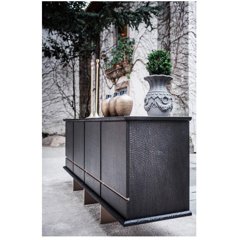 Sideboard Made Of Hand-Carved Wood With Lacquered Iron Feet For Sale at ...