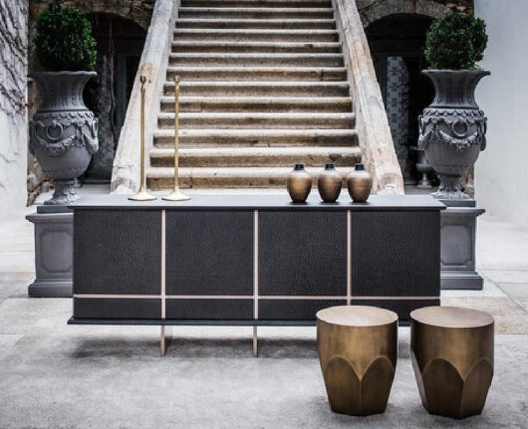 Sideboard Made Of Hand-Carved Wood With Lacquered Iron Feet For Sale at ...