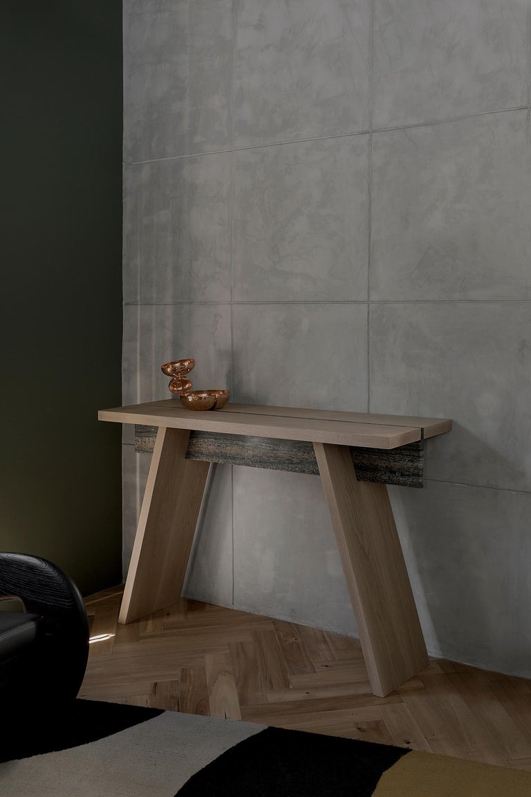 Laws of Motion Console Table in Solid Oak Wood, Sideboard by Joel ...