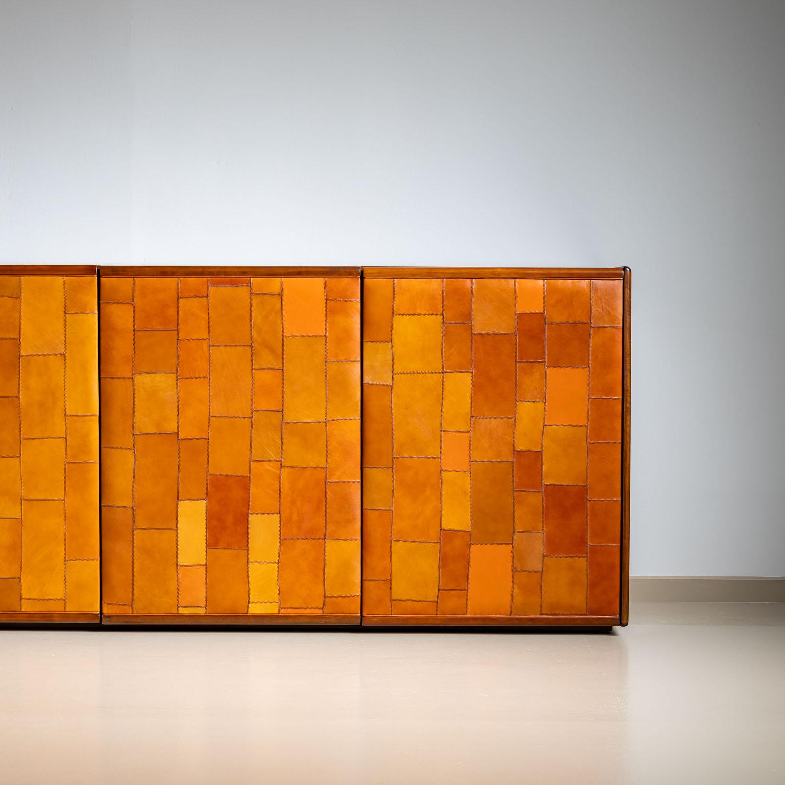Sideboard with leather doors by Afra and Tobia Scarpa, Italy 1970s For ...