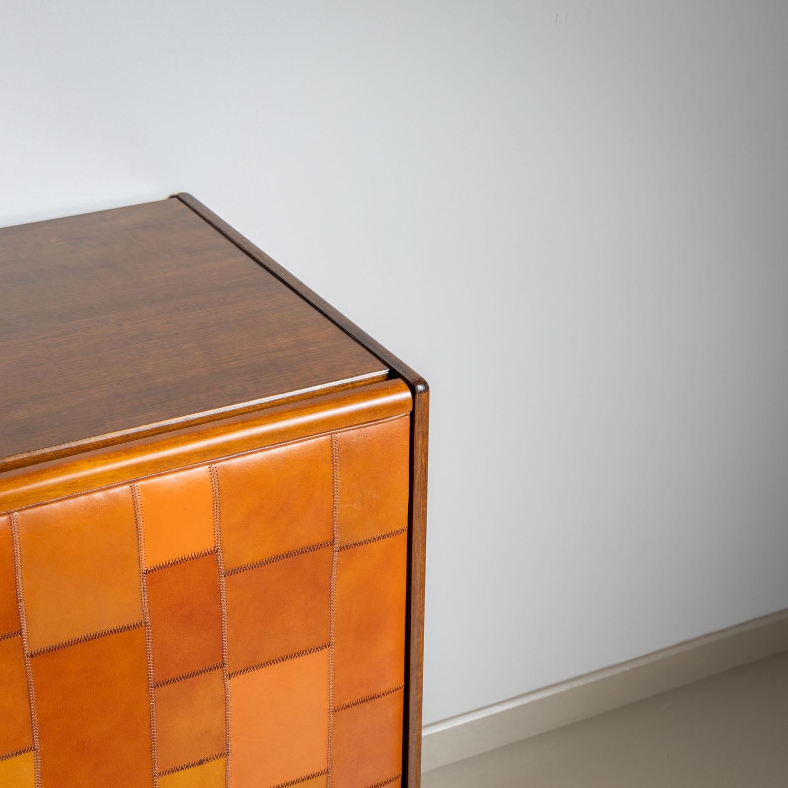 Sideboard with leather doors by Afra and Tobia Scarpa, Italy 1970s For ...