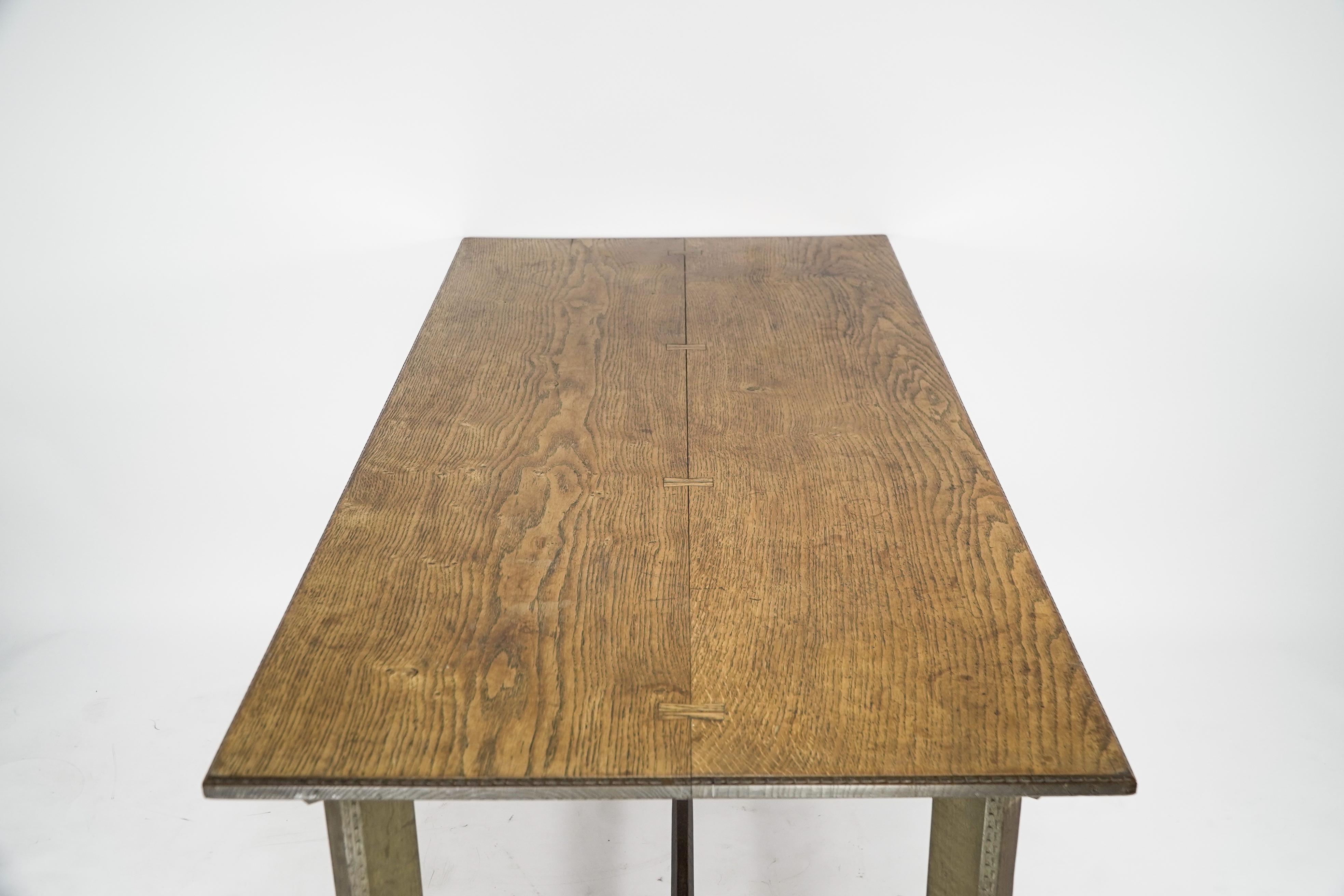 Sidney Barnsley (attributed). A rare Cotswold School hayrake oak dining ...