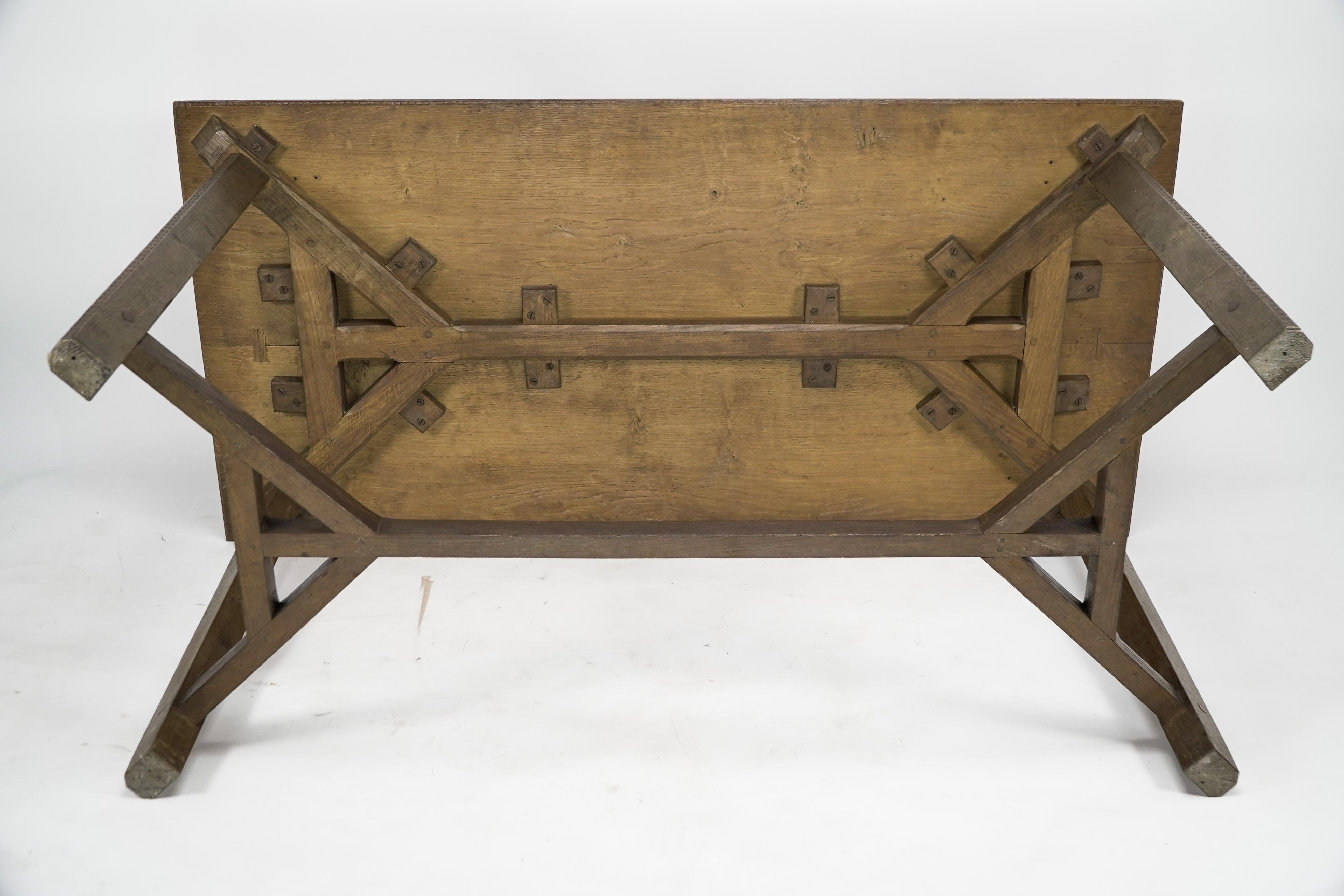 Sidney Barnsley (attributed). A rare Cotswold School hayrake oak dining ...