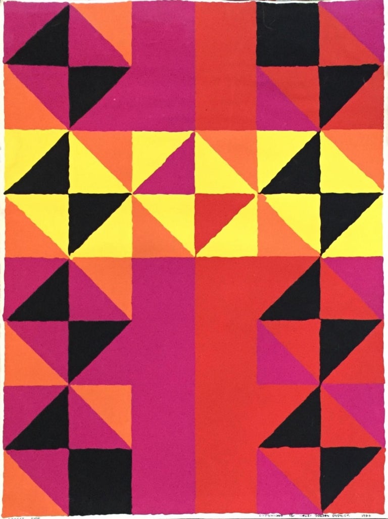Sidney Budnick - 1960 "Forest Fire" Sidney Budnick Abstract Silkscreen ...